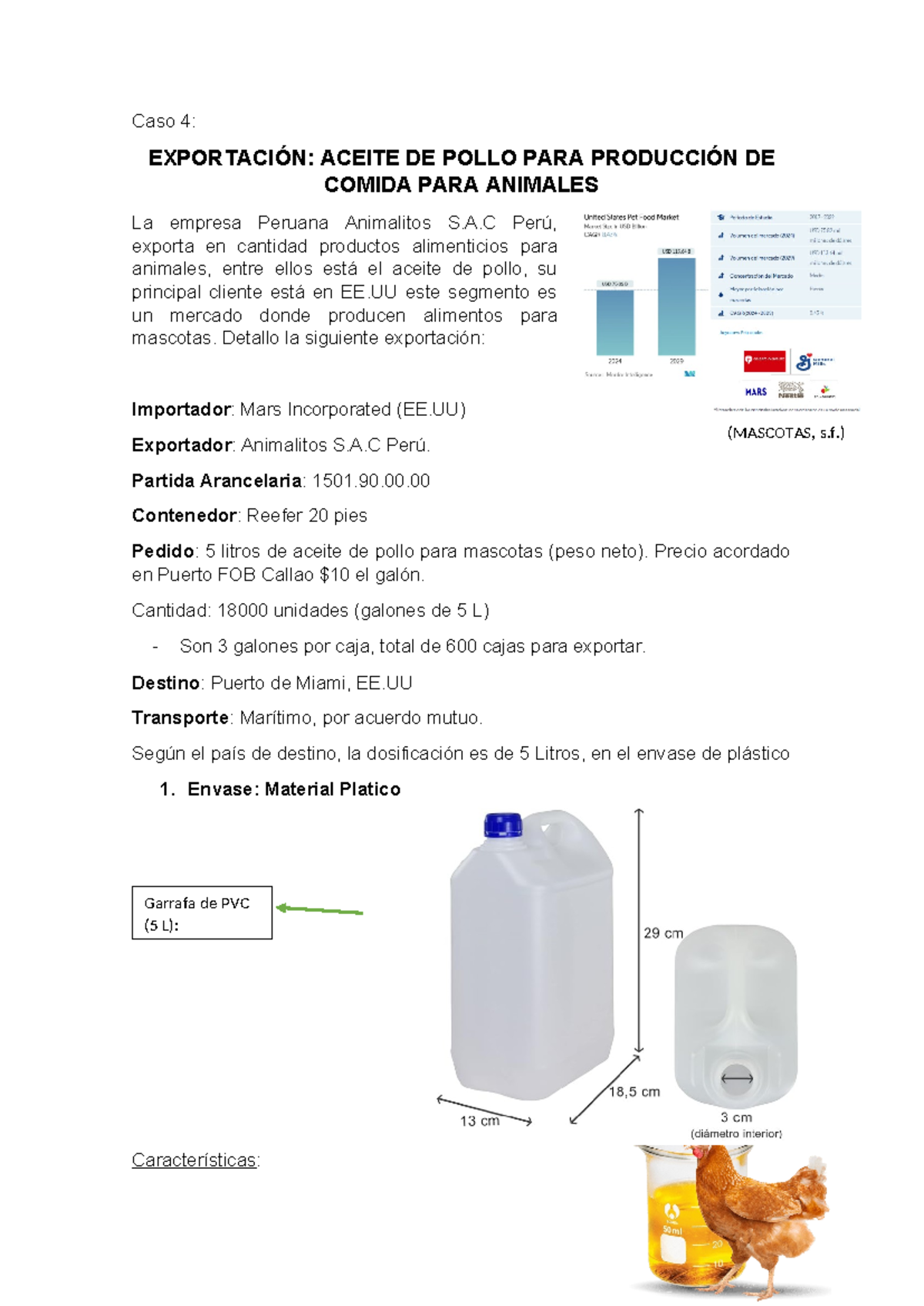 Caso 4 - Exportacion DE Aceite DE Pollo - Caso 4: EXPORTACIÓN: ACEITE ...