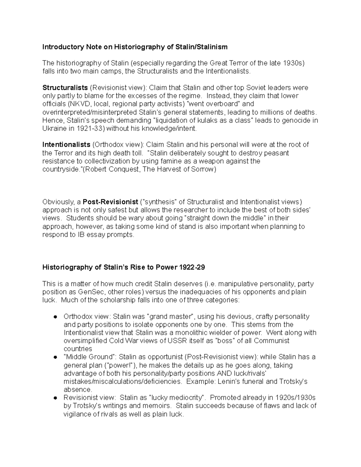 Historiography of Stalin - Structuralists (Revisionist view): Claim ...