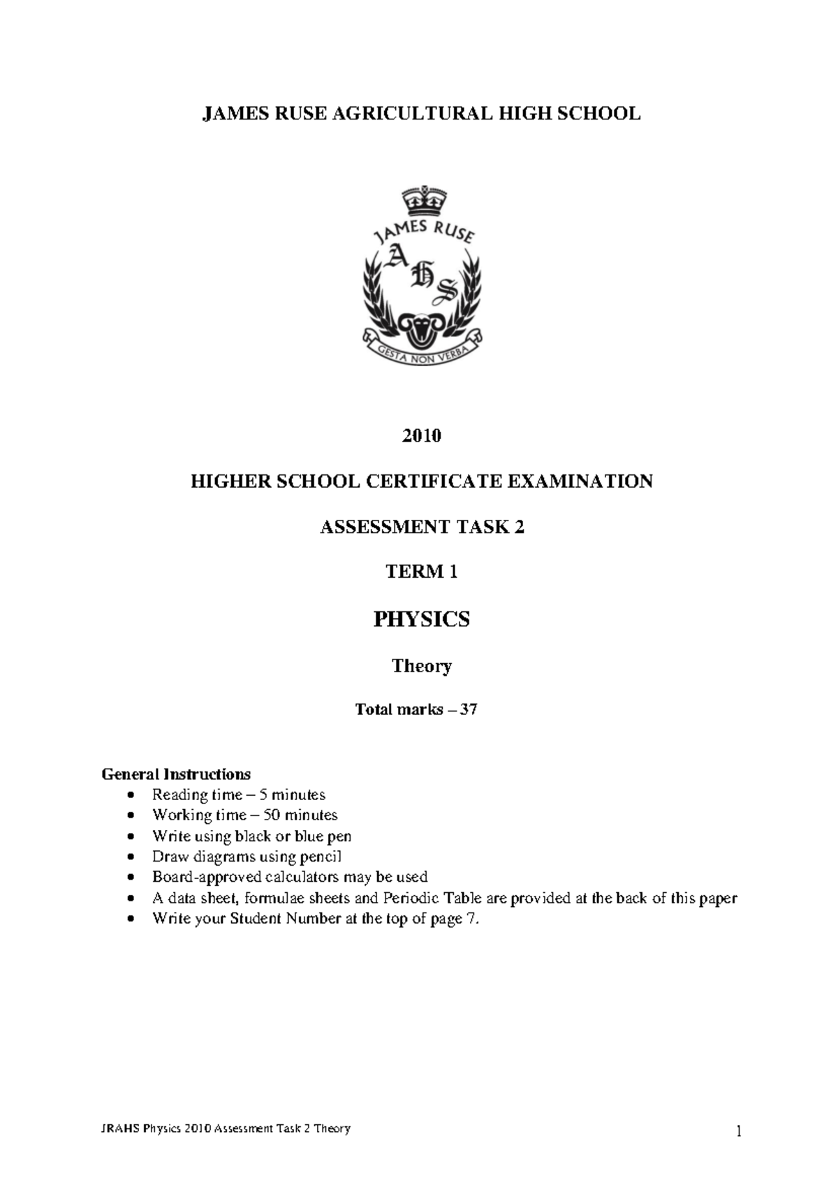 2010 Phys T1 - this was a good course and i thouroughly enojoeuhshjds sdkfjsdljfsklflsdkj ...