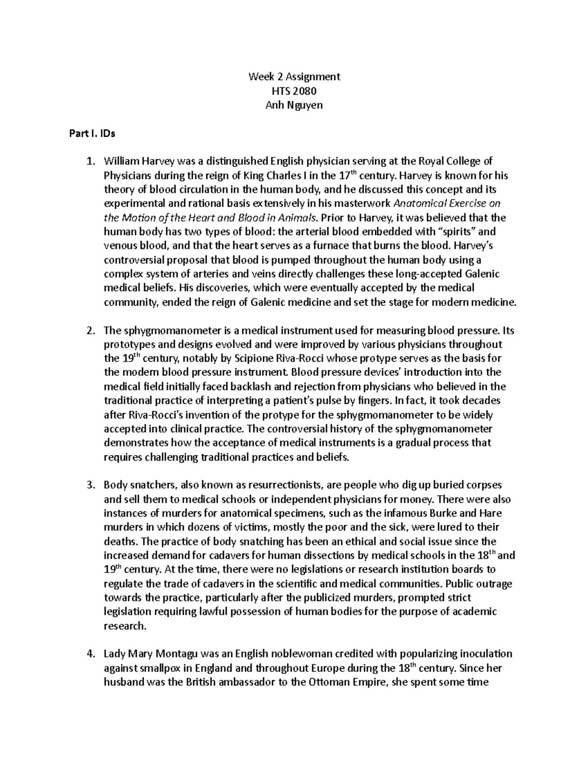 Week 2 Assignment - Week 2 HW - Week 2 Assignment HTS 2080 Anh Nguyen ...