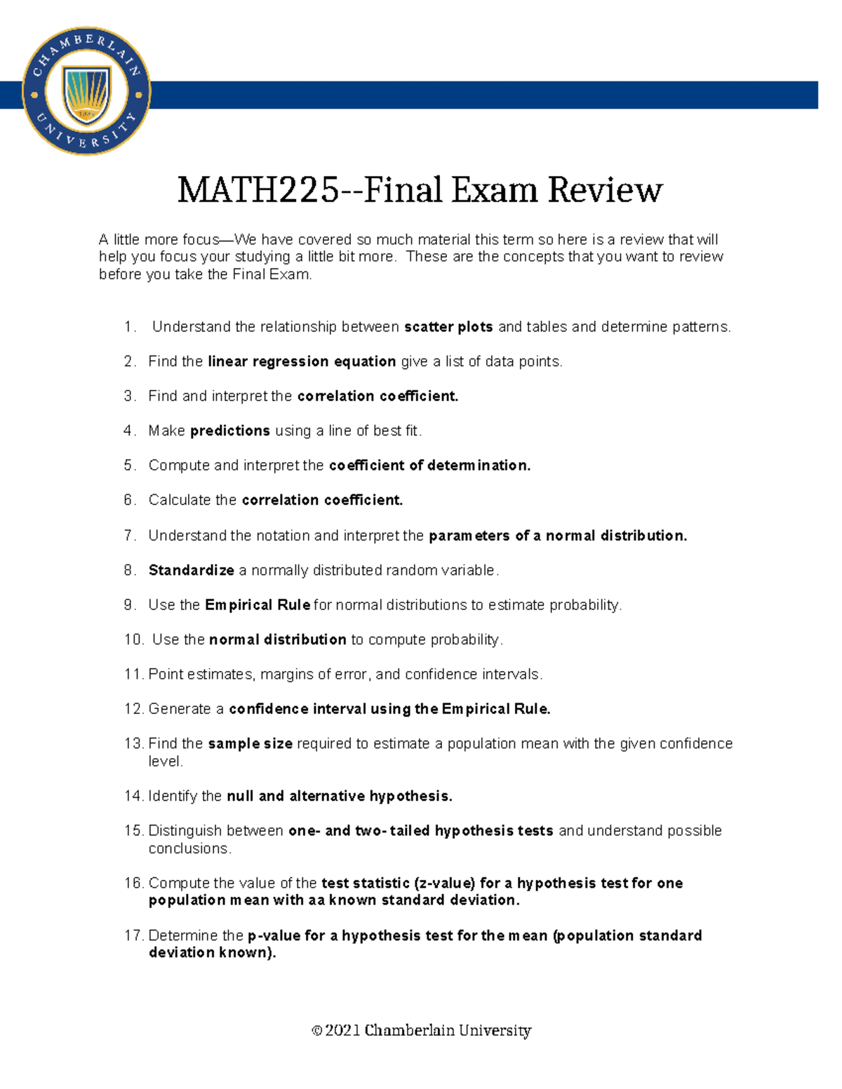 MATH225 Final Exam Review - MATH225-Final Exam Review A little more ...