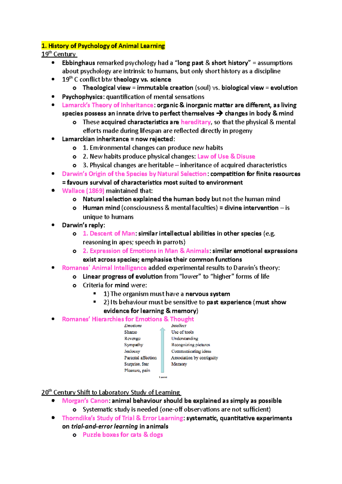 Behaviour Modification Summary Notes - 1. History of Psychology of ...