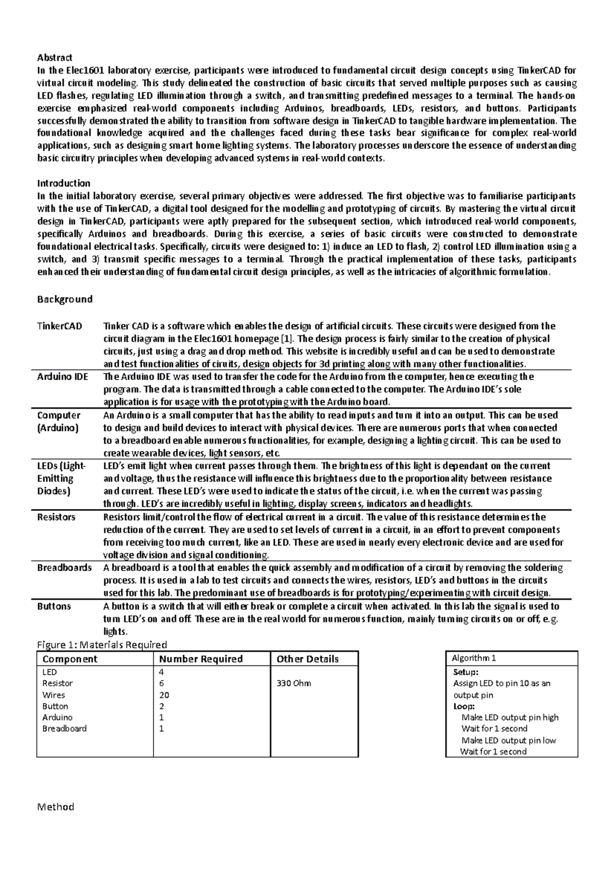 Elec1601 Exercise 1 Lab Report - Abstract In the Elec1601 laboratory ...