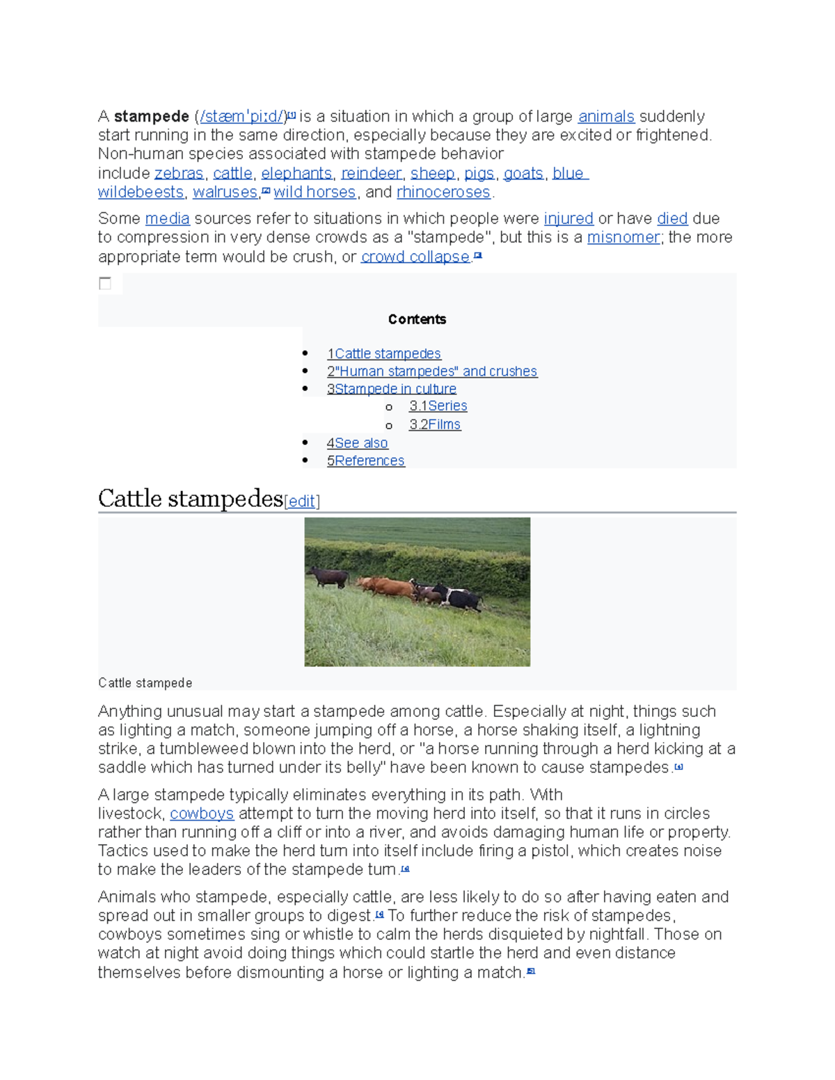 Stampede - hello - A stampede (/stæm pi d/ˈ ː )[1] is a situation in ...