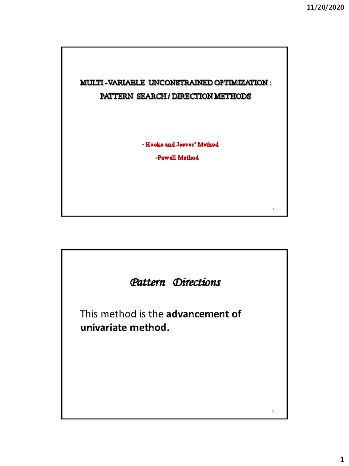 Pattern Search Method - Complete notes on - MULTI - VARIABLE ...