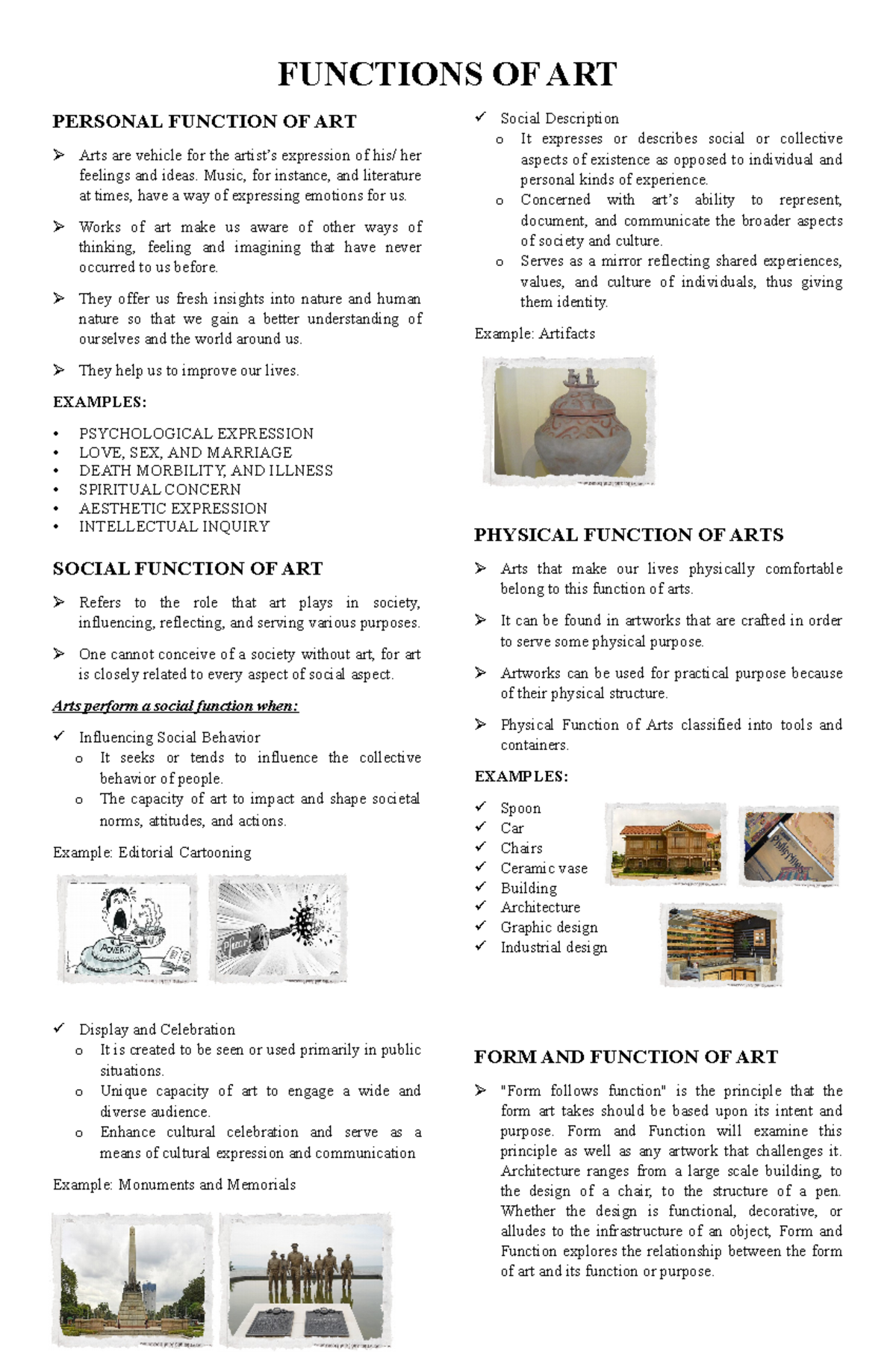 Art App Printed Copy - art ap - FUNCTIONS OF ART PERSONAL FUNCTION OF ...