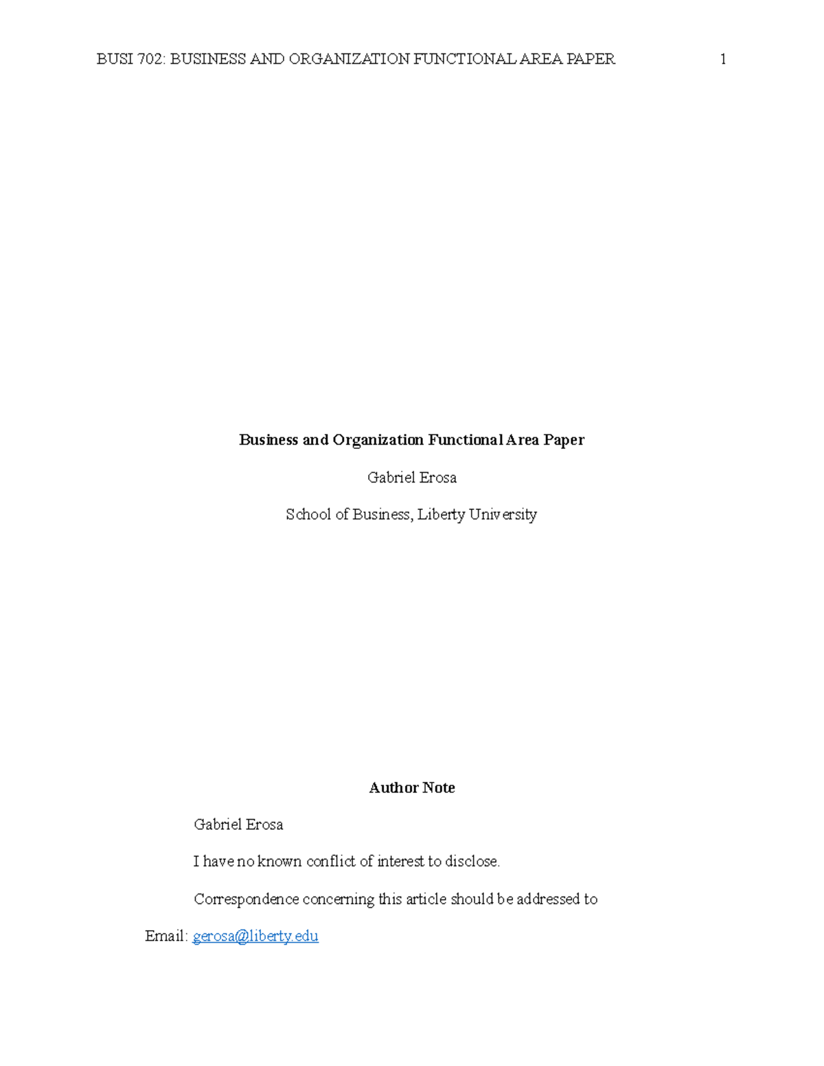 BUSI-702-Functional Areas in Organizations: A Comprehensive Study ...