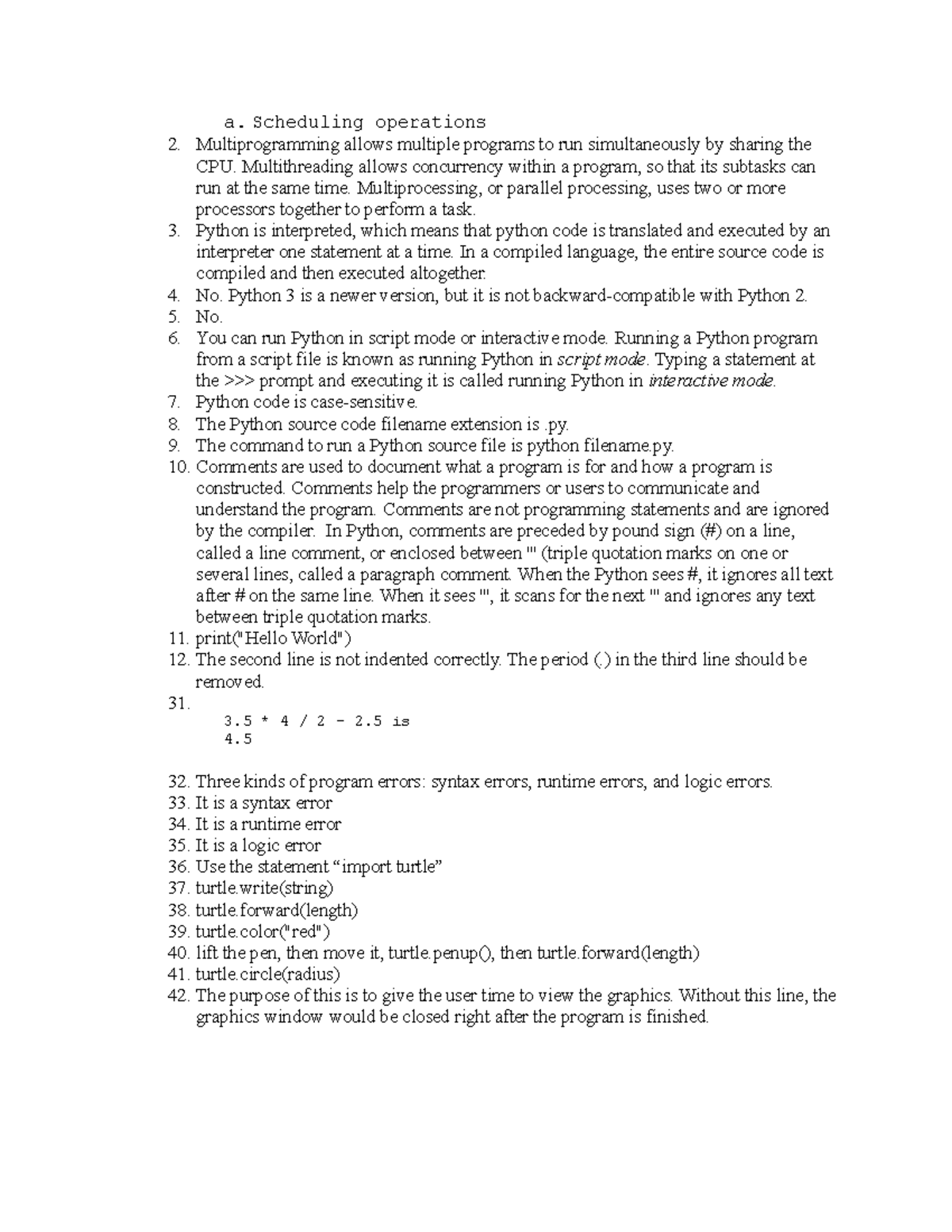 Computer Architecure Development with a data driven approach - a. Scheduling operations 2. - Studocu