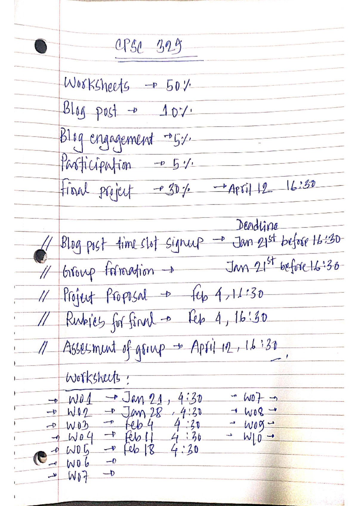 CPSC329 Deadlines - Assignment - PHIL 232 - Studocu
