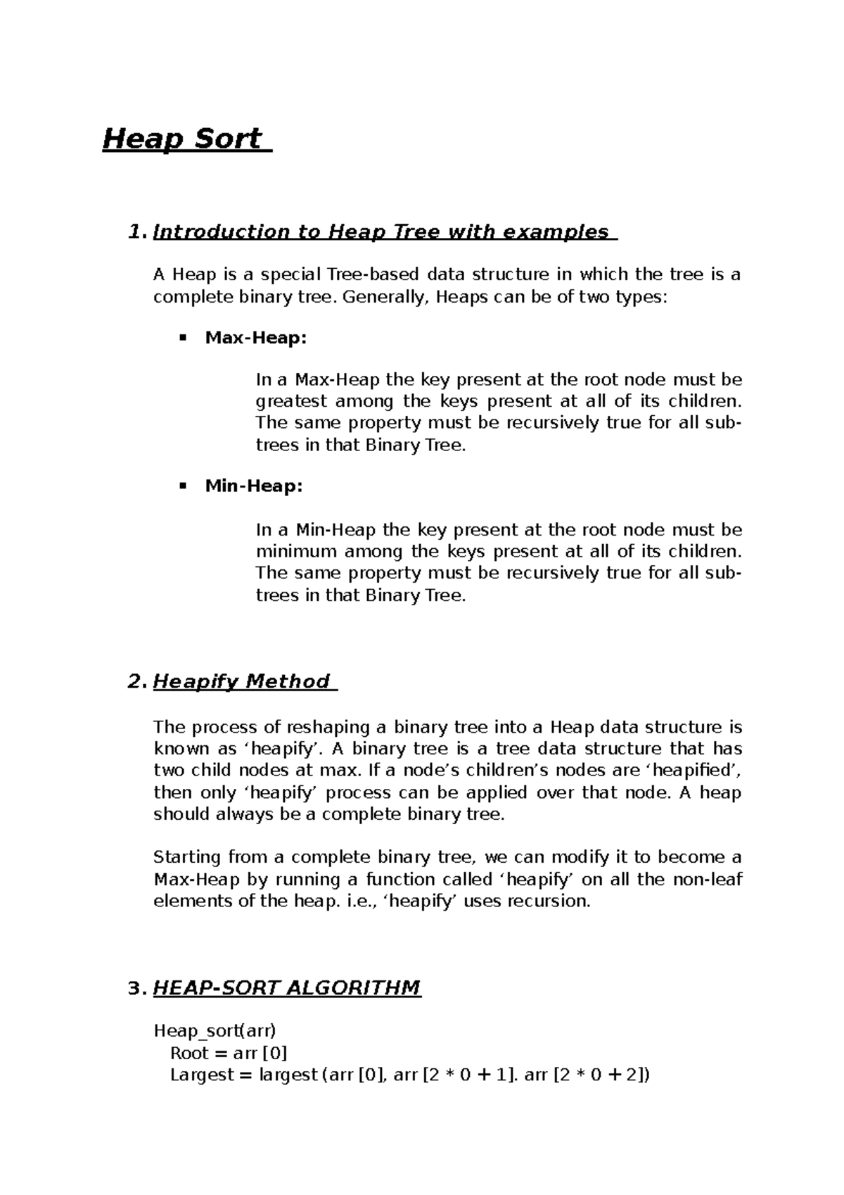 1 Heap Sort in data Structure - Heap Sort 1. Introduction to Heap Tree ...