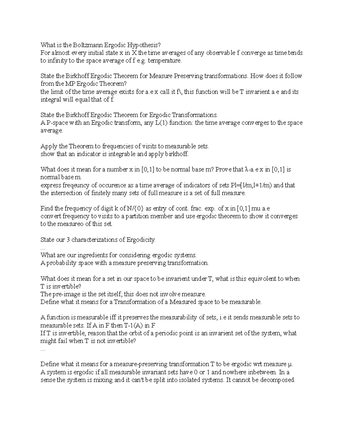 Ergodic Theory class notes for professor Yuman - What is the Boltzmann ...