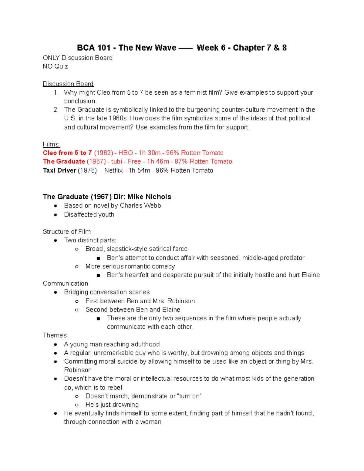 BCA 101 - The New Wave ––– Week 6 - Chapter 7 & 8 - BCA 101 - The New ...