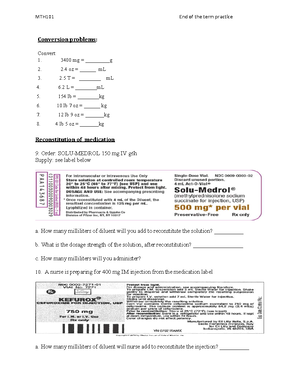 MTH 101 Math calculations - Flow rate formulas - Math calculations – Flow rate To calculate Flow ...
