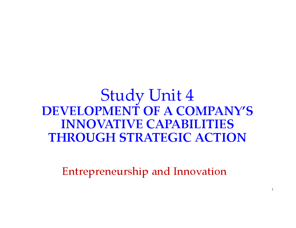 SST301 - Original Class 5 - Study Unit 4 DEVELOPMENT OF A COMPANY’S ...