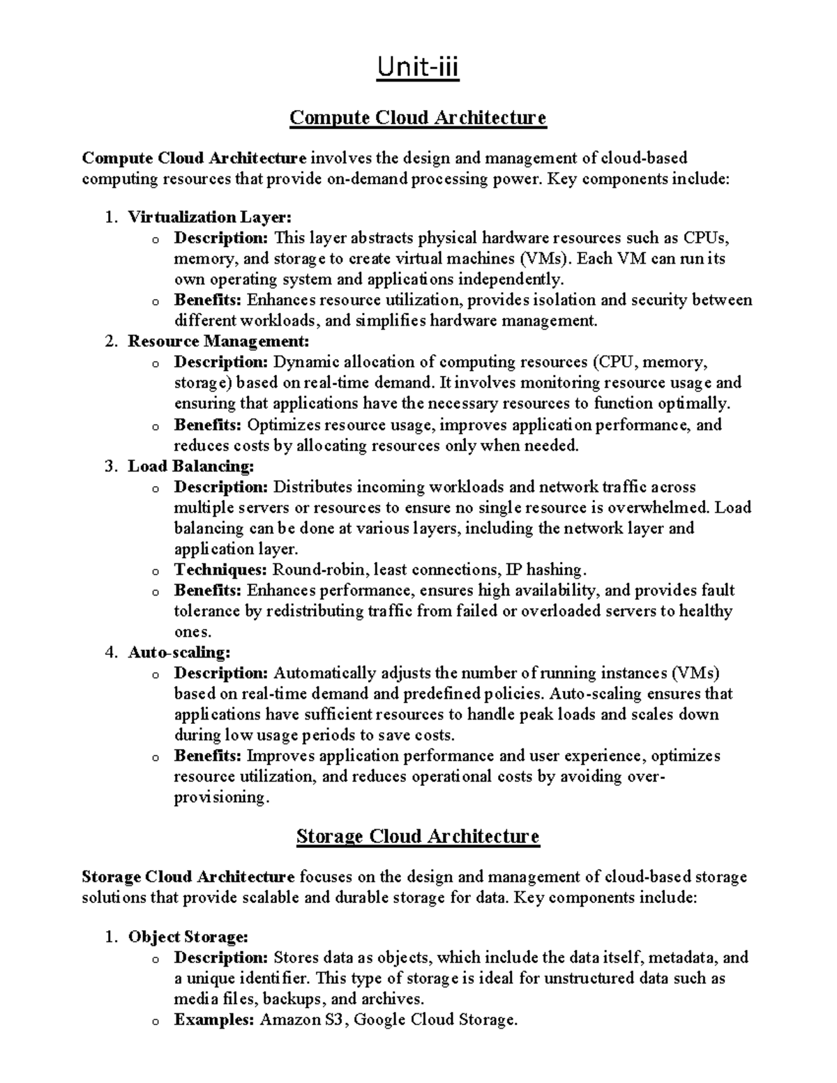 Cloud computing 3 unit - Unit-iii Compute Cloud Architecture Compute Cloud Architecture involves ...