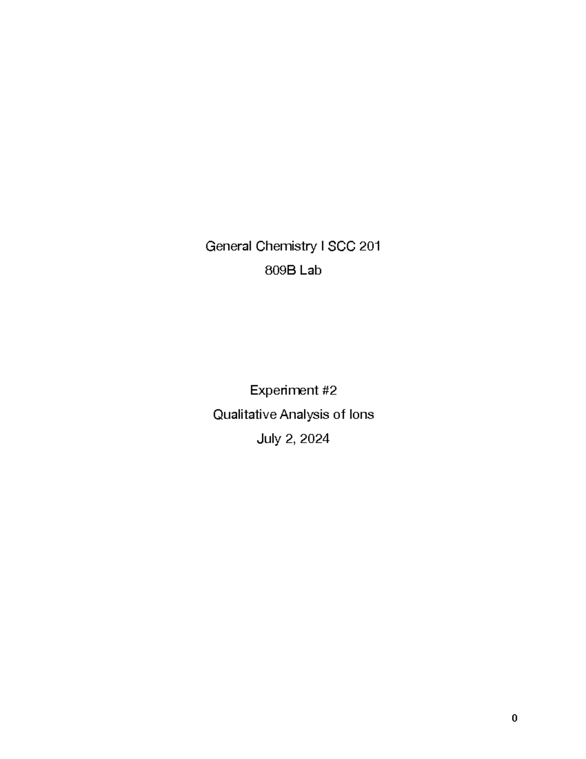 Lab 2 to upload - SCC lab2 - General Chemistry I SCC 201 809B Lab ...