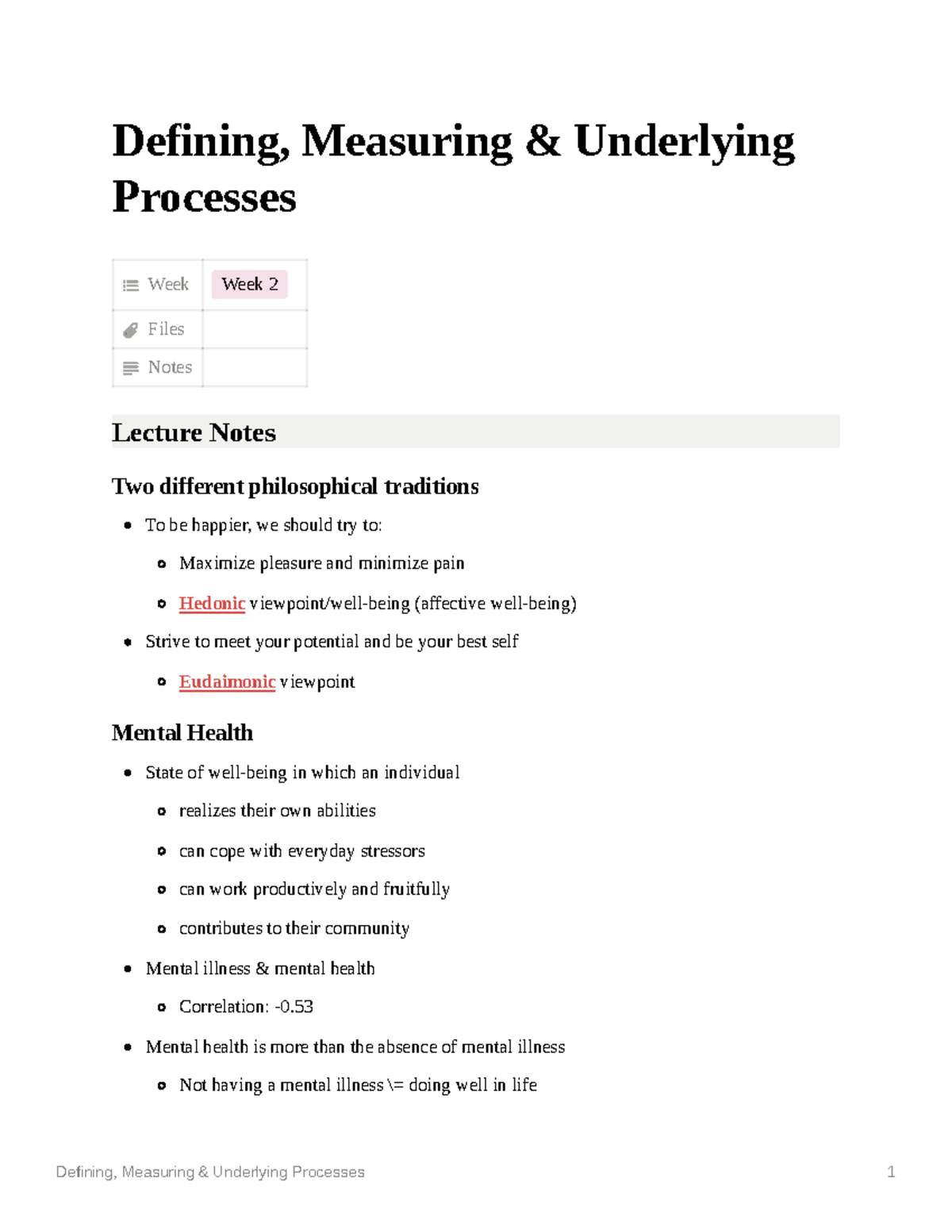 Defining Measuring Underlying Processes - Defining, Measuring ...