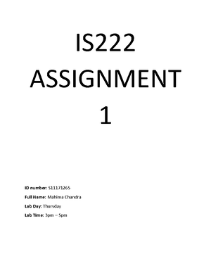 IS322 Week 4 Tutorial and Lab - IS322 Week 4 Tutorial/Lab Review ...