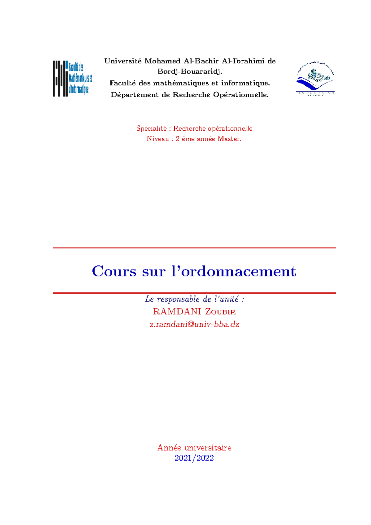 Cours ordonnancement Methode MPM PERT by - Universit ́e Mohamed Al ...