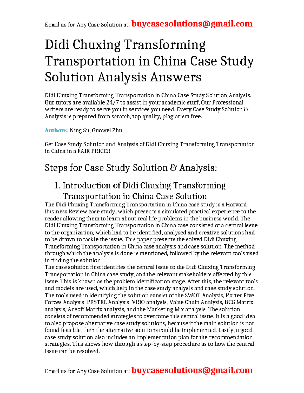 Case Solution Didi Chuxing Transforming Transportation in China - Didi ...