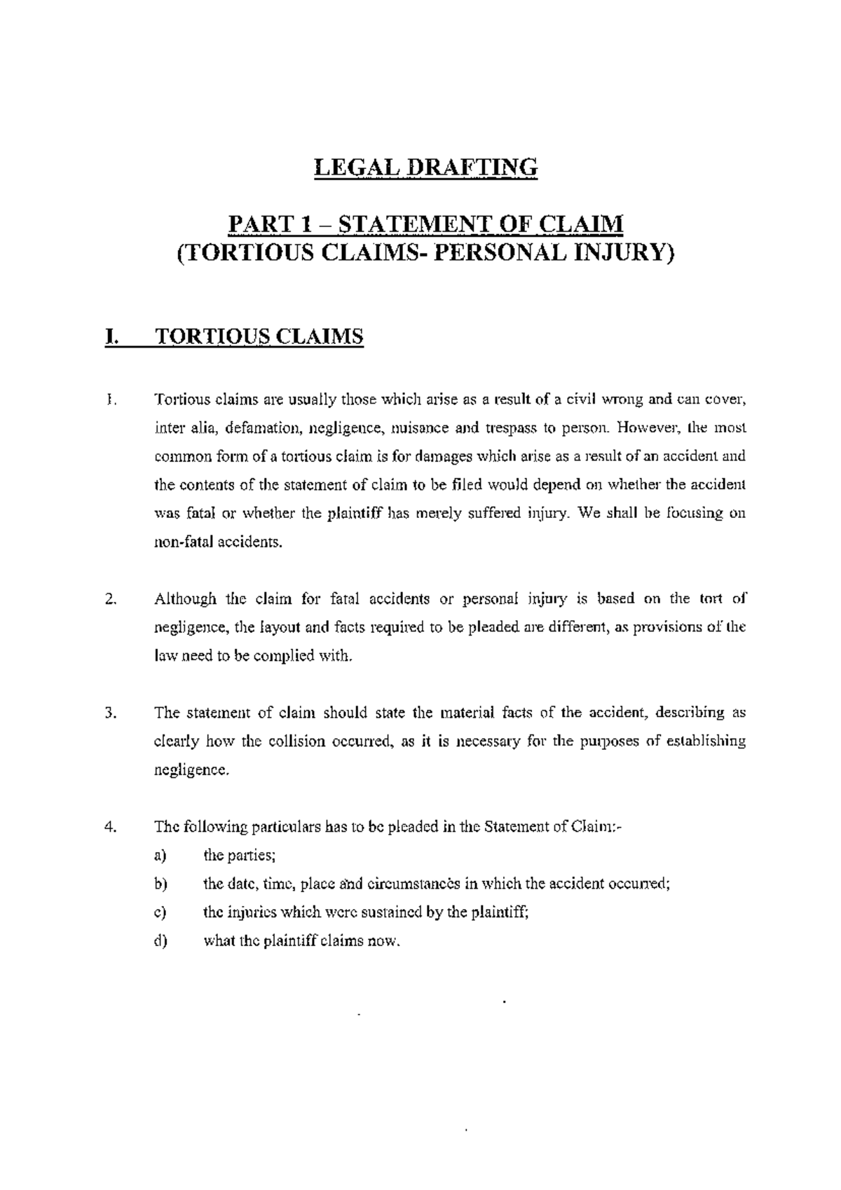 Legal Drafting Notes - Legal Skills - Studocu