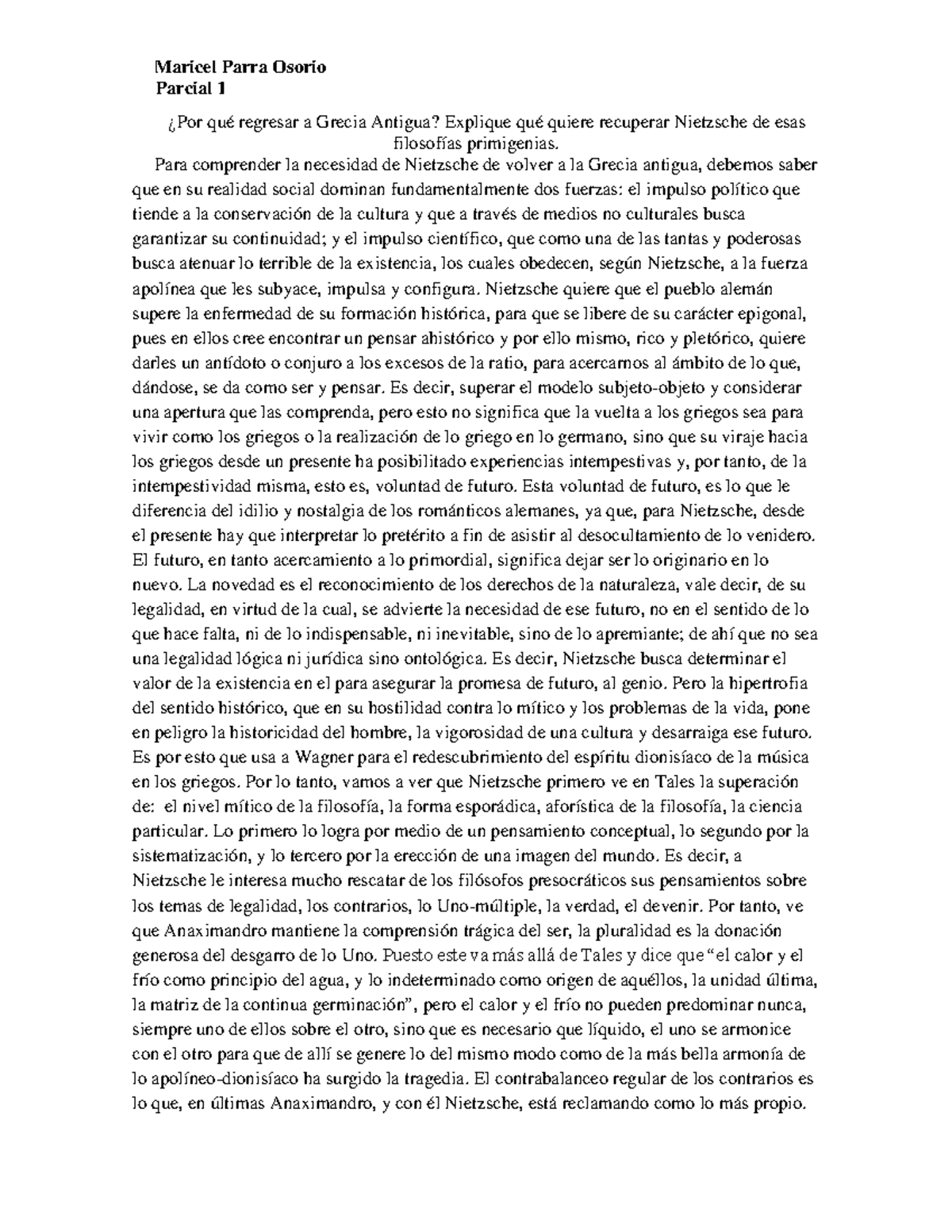 Parcial 1 - Maricel Parra Osorio Parcial 1 ¿Por qué regresar a Grecia ...
