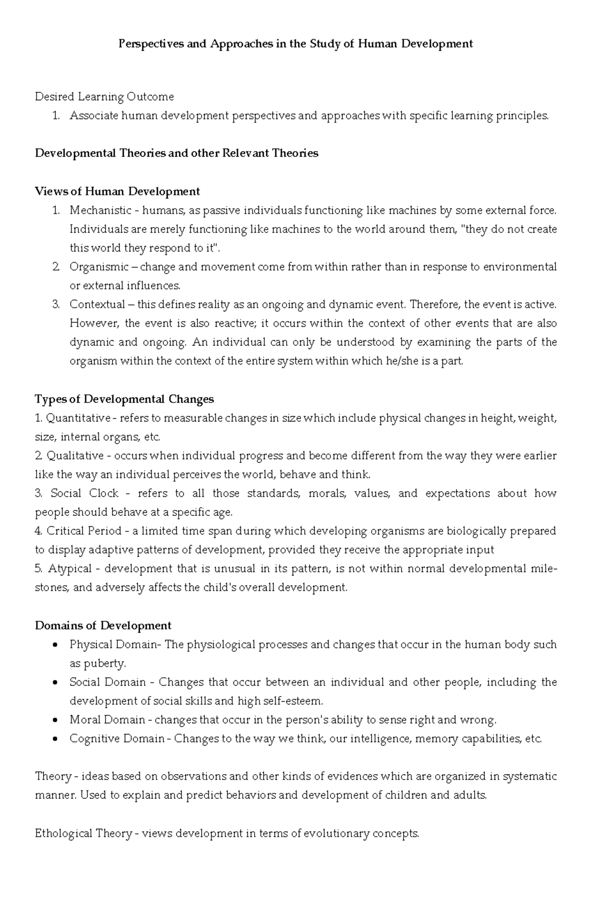 III. Perspectives and Approaches in the Study of Human Development ...