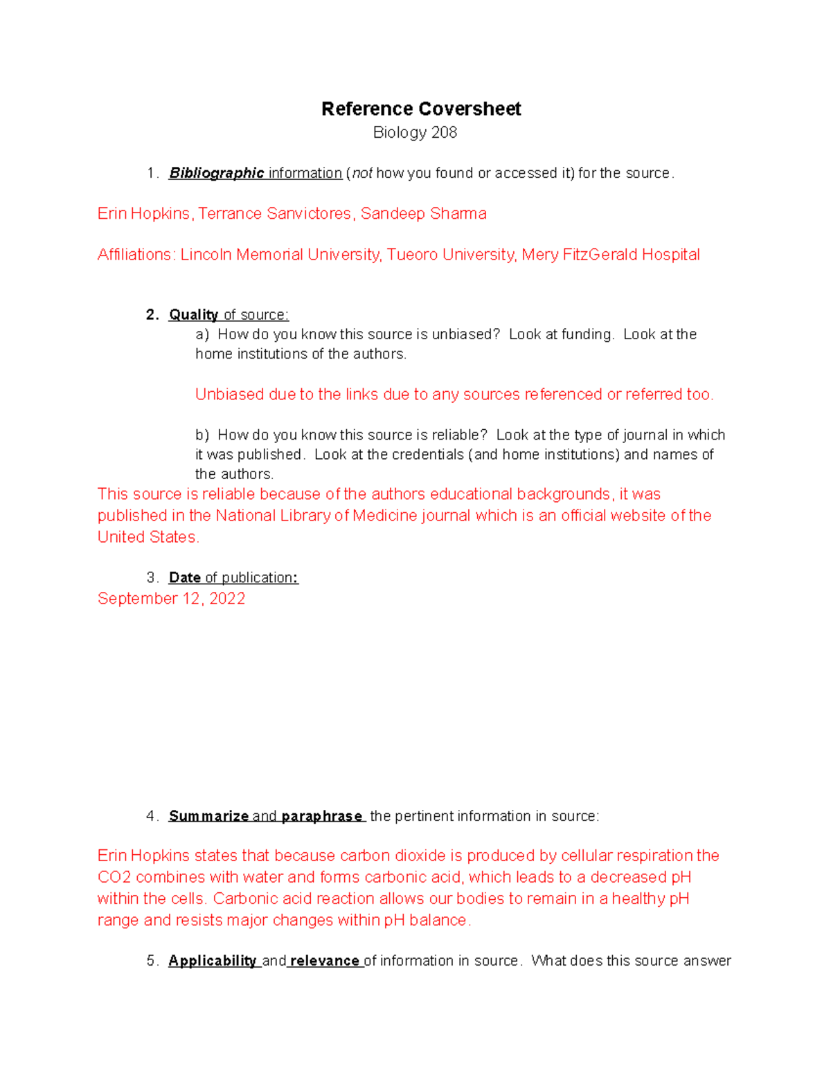 Reference Coversheet - Reference Coversheet Biology 208 Bibliographic ...