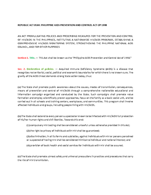 RA 7722 laws and responsibilities - Republic Act No. 7722 An Act ...