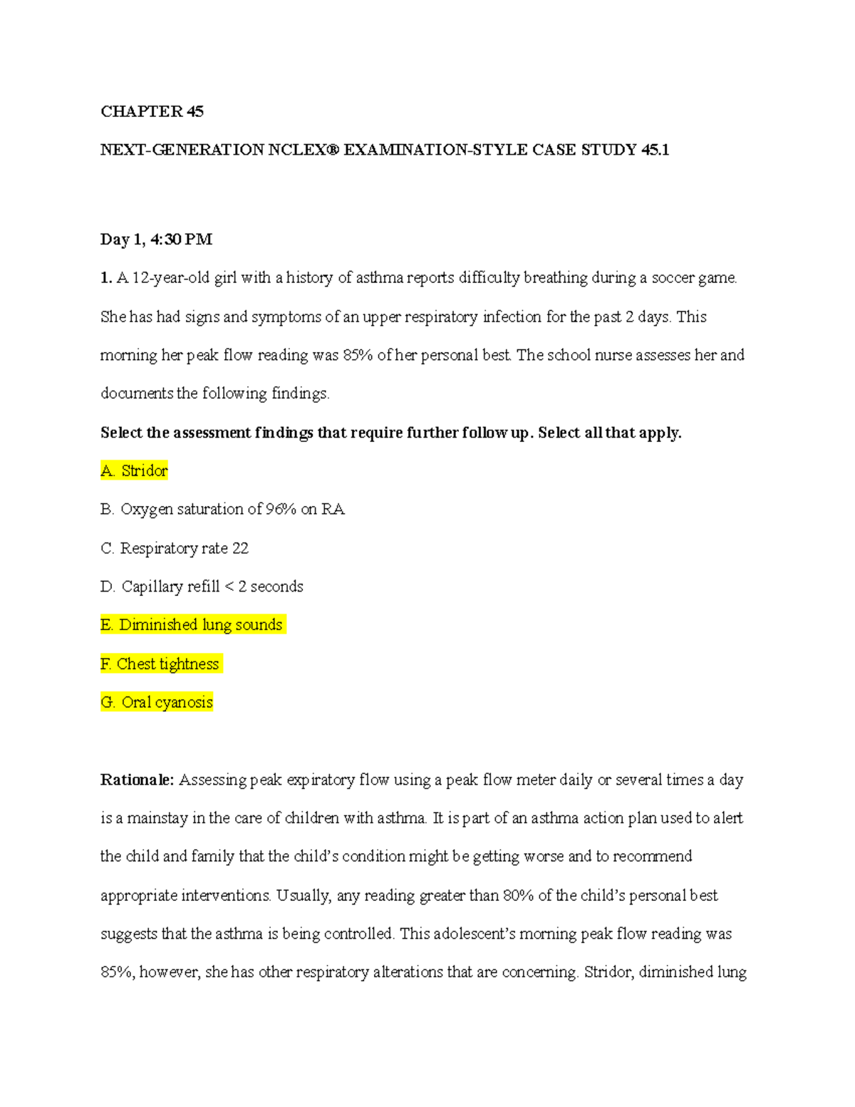 Chapter 045 - NURSING - CHAPTER 45 NEXT-GENERATION NCLEX® EXAMINATION ...