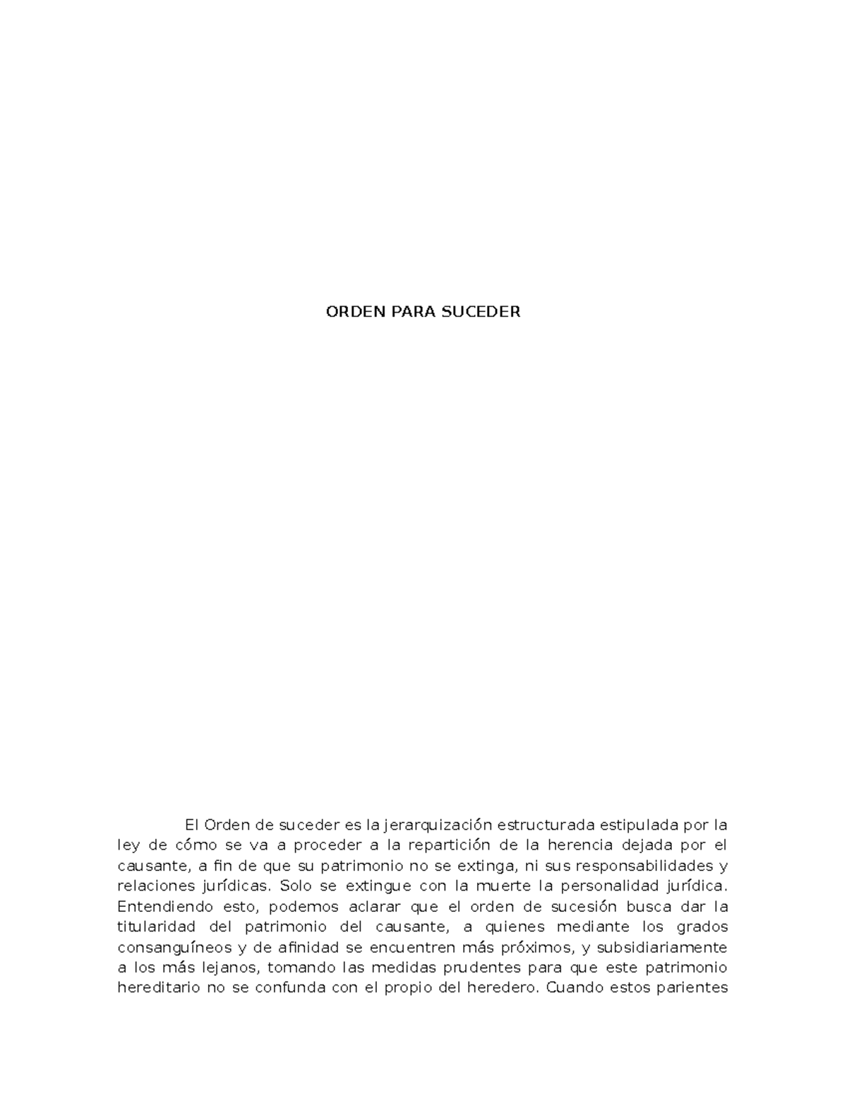 Orden DE Suceder - Información relevante sobre Derecho de Sucesiones ...