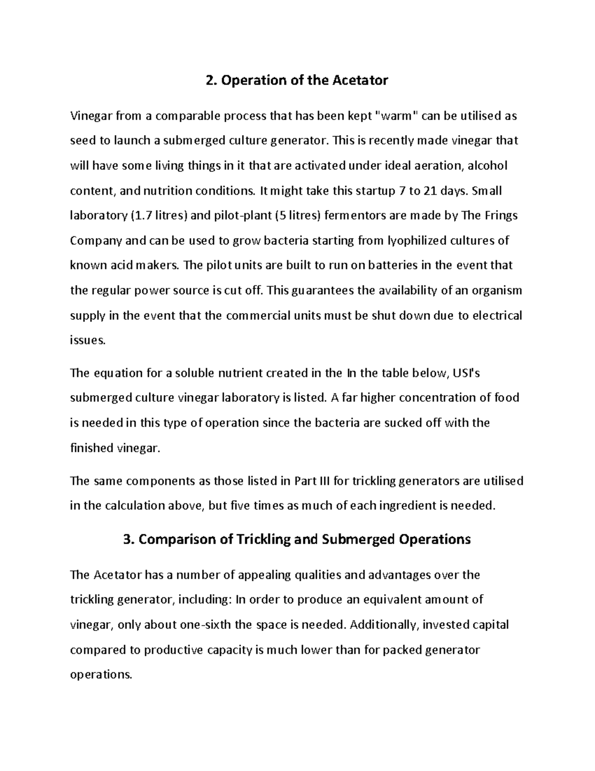 Microbial Technology Operation of the Acetator - 2. Operation of the ...