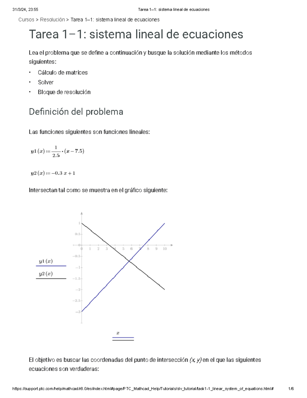 Tarea 1–1 sistema lineal de ecuaciones - Cursos > Resolución > Tarea 1 ...