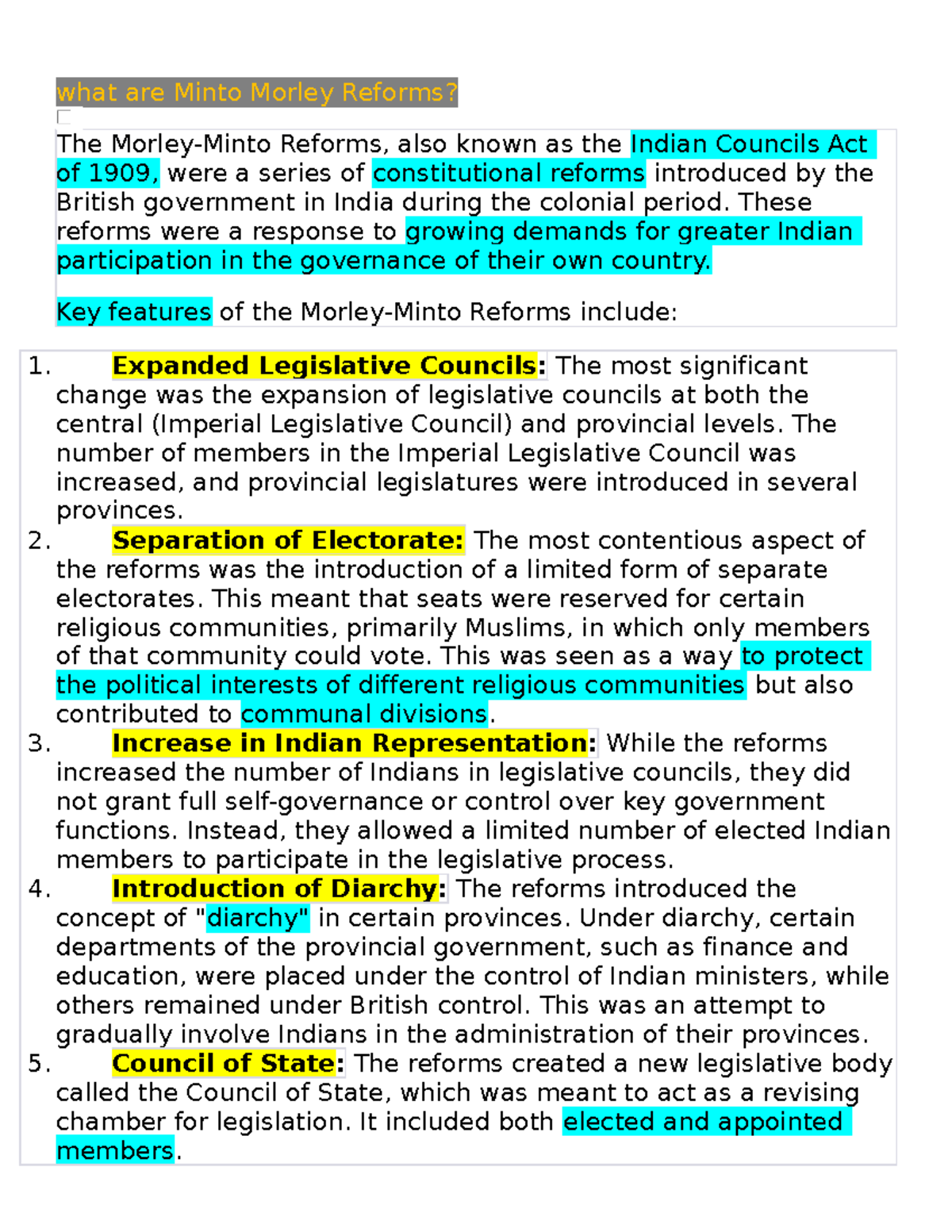 Minto-Morley Reforms - what are Minto Morley Reforms? The Morley-Minto ...