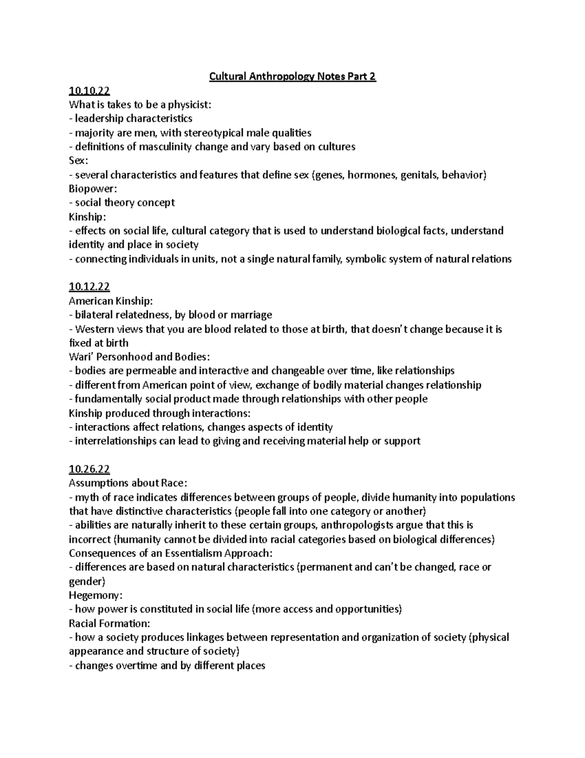 Cultural Anthropology Notes Part 2 - What is takes to be a physicist ...