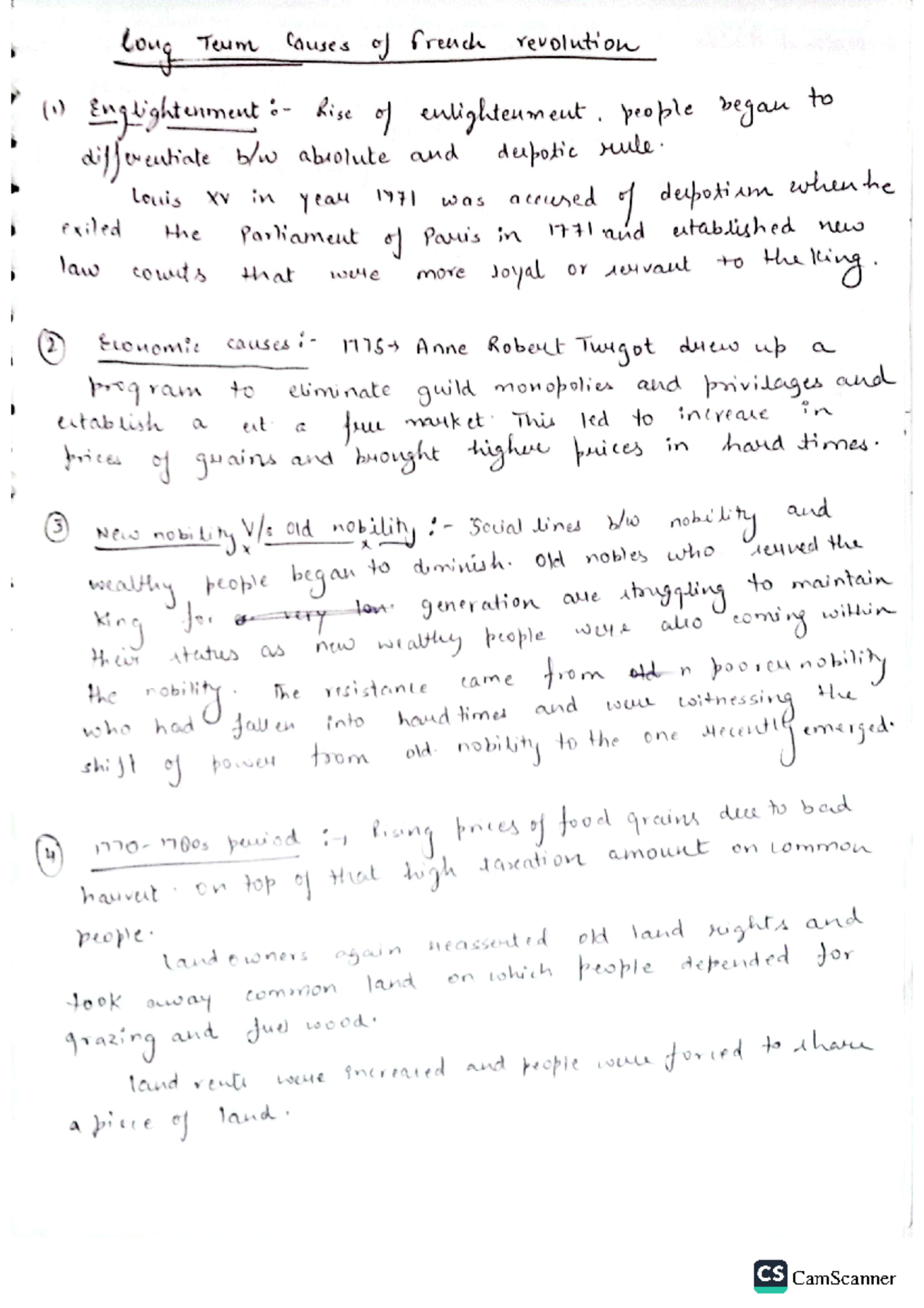 Causes of French revolution - BA (Hons.) History - Studocu