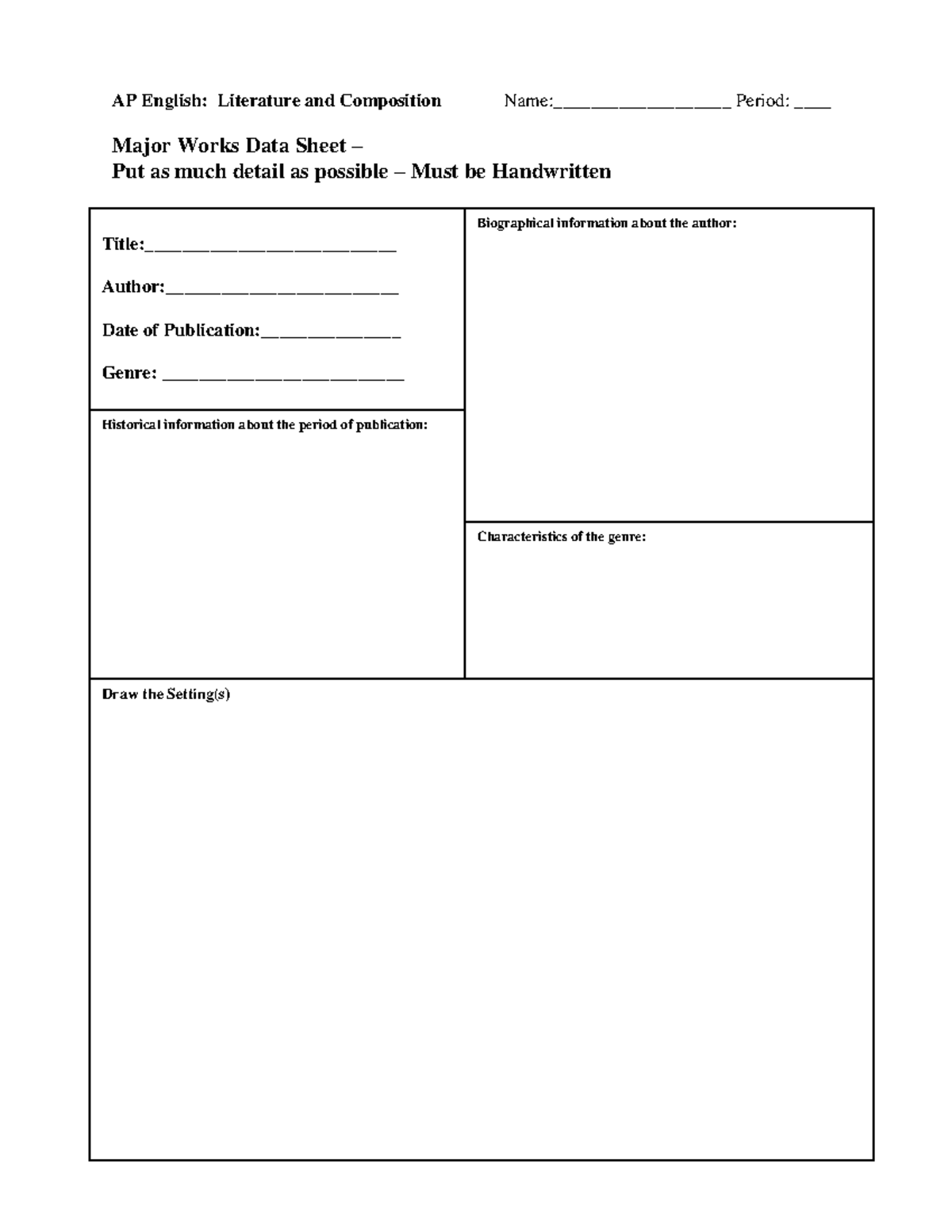 Major Works Data Sheet - cool - Title ...