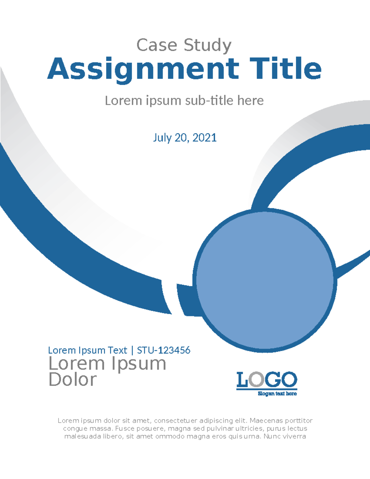 Case study assignment cover page template - Database Design and ...