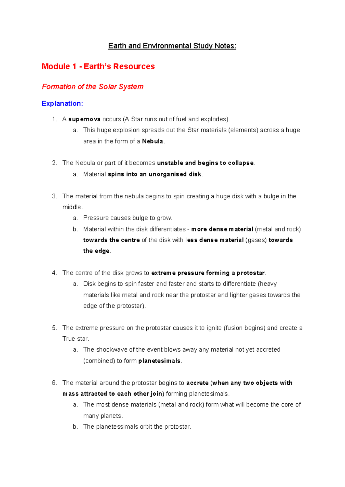 Copy of Earth and Environmental Science Study Notes YEAR 11 - Earth and ...