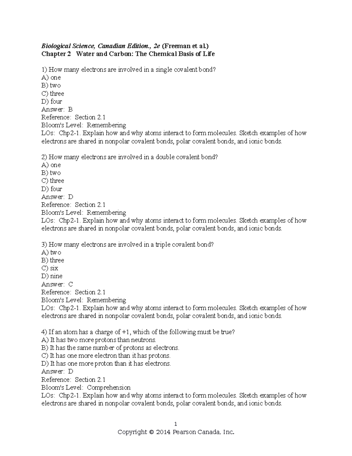 biology1 first year - Biological Science, Canadian Edition., 2e ...