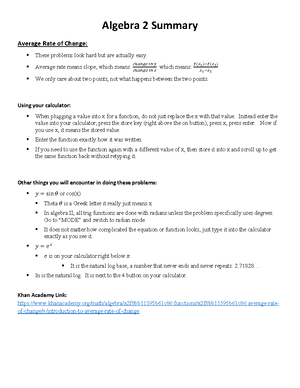 Alg2A Unit 3 Portfolio - Algebra 2 Menu Choose tasks to complete that ...