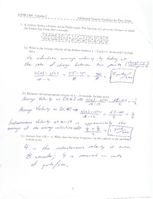 Midterm Calculus 1 exam - MATH 200 - Studocu
