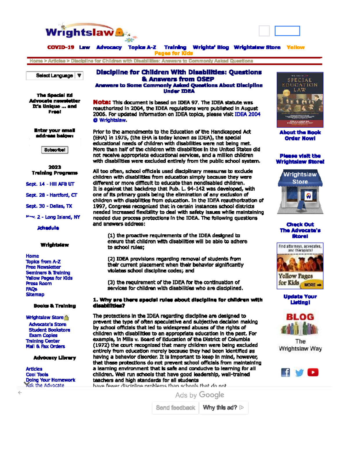 Wrights Law-discipline for children - SPED-300 - Studocu