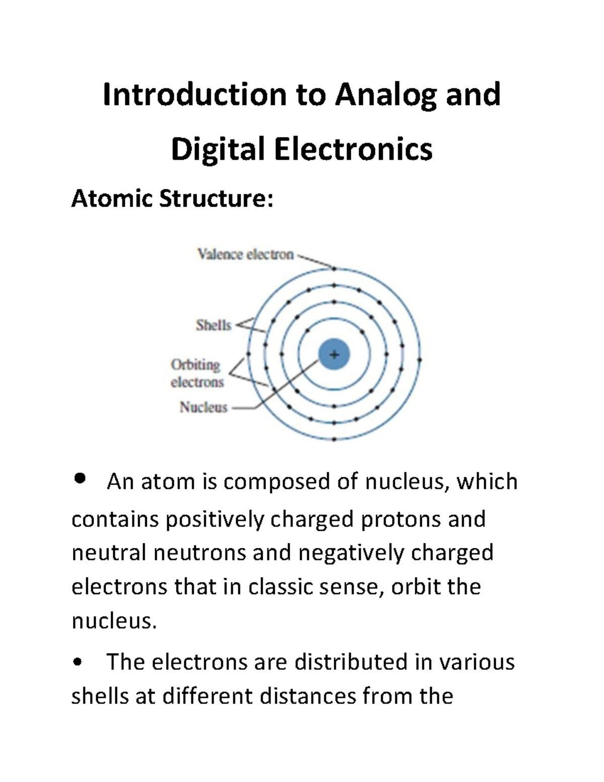Introduction to Analog and Digital Electronics - Introduction to Analog ...