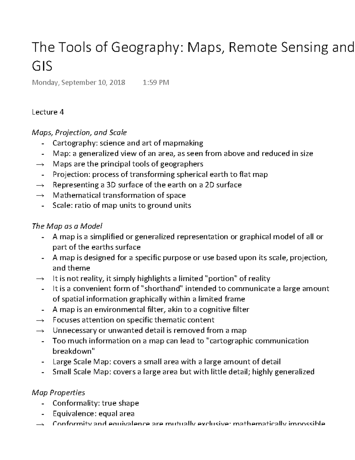 The Tools of Geography Maps, Remote Sensing and GIS - Studocu