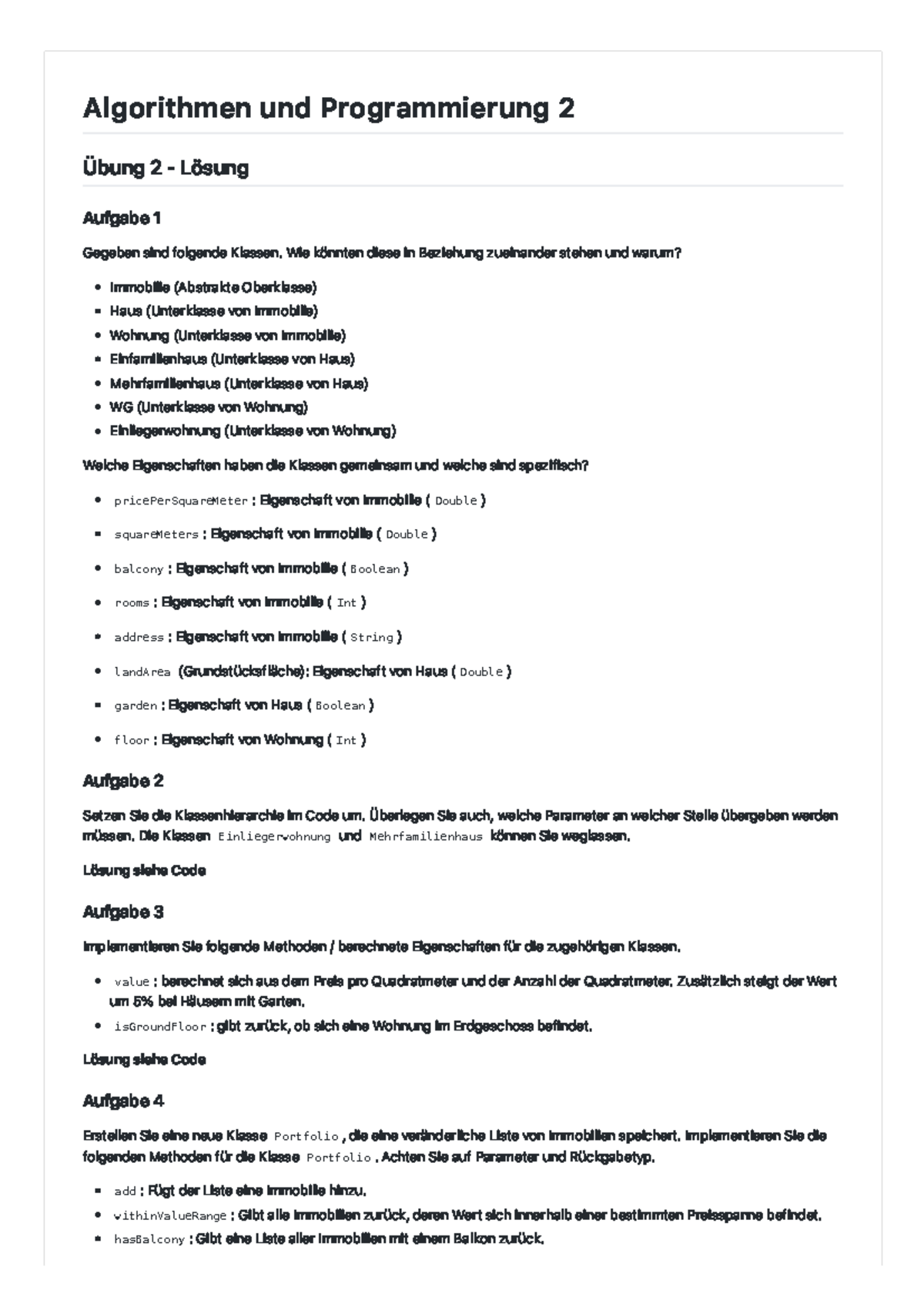 Uebung 2-solution - Übung 2 - Algorithmen und Programmierung 2 Übung 2 - Lösung Aufgabe 1 ...