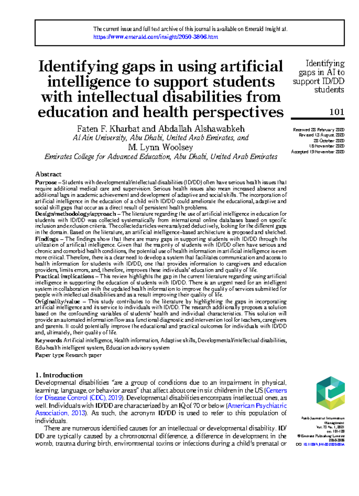 Research paper 1 Identifying gaps in using artificial gaps in AI to ...