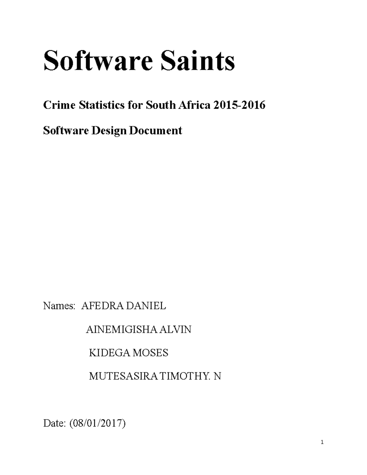 Crime Statistics Design Document (Autosaved) - Software Saints Crime ...