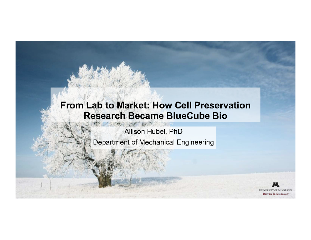 Hubel BMEN-8611 - From Lab to Market: How Cell Preservation Research ...