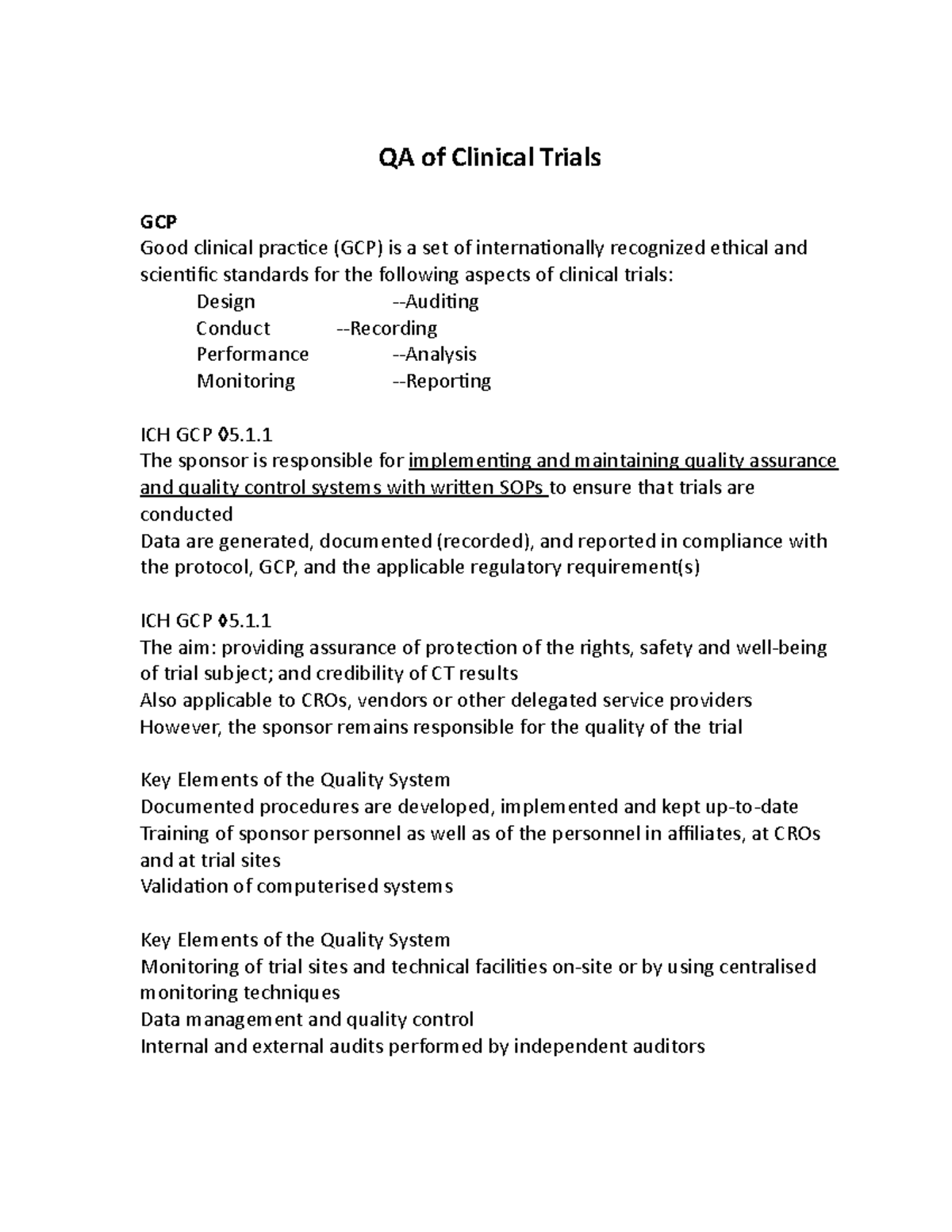 QA of Clinical Trials - QA of Clinical Trials GCP Good clinical ...